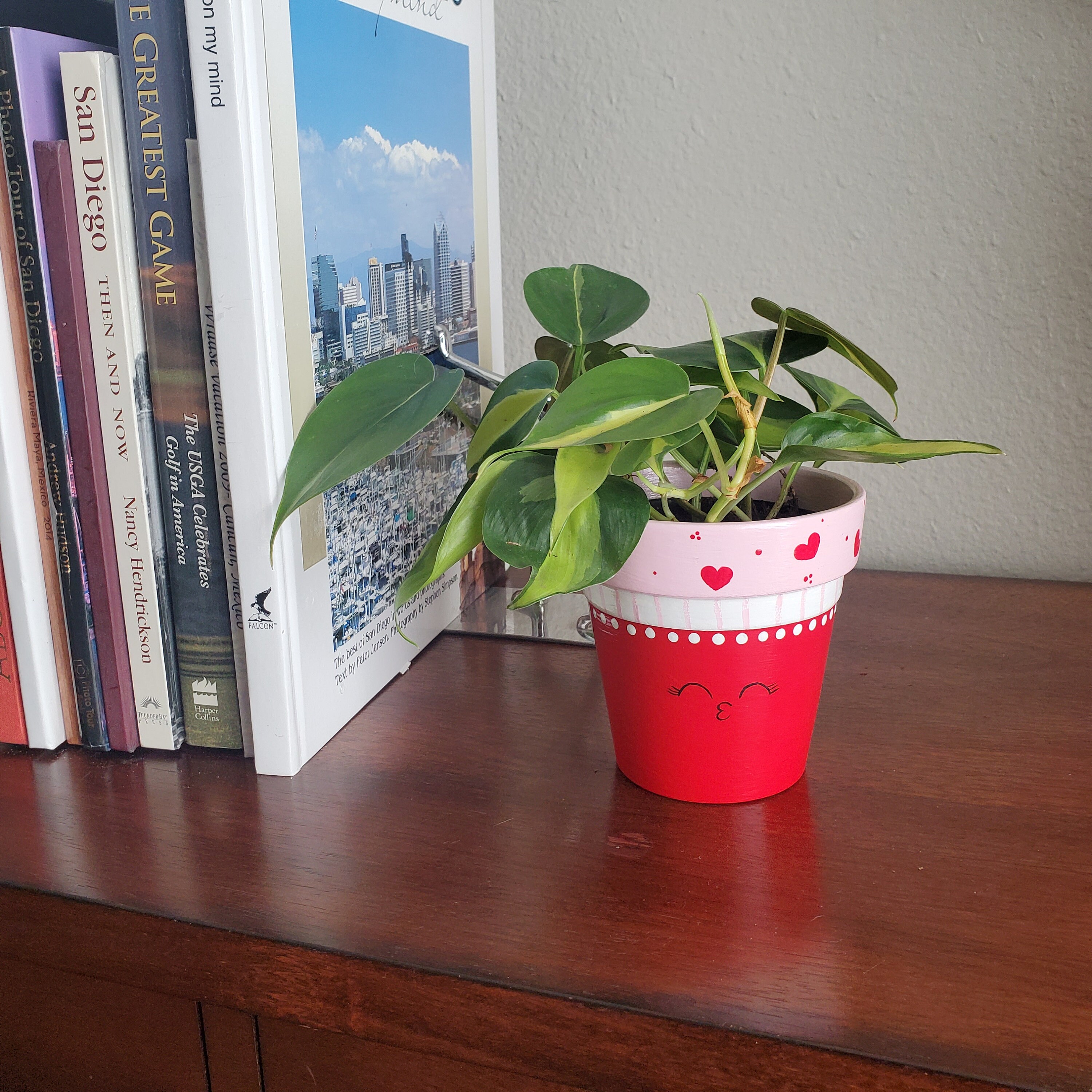 Valentine's Day Kissy Face Flower Pot 4" Hand Painted Planter - Etsy