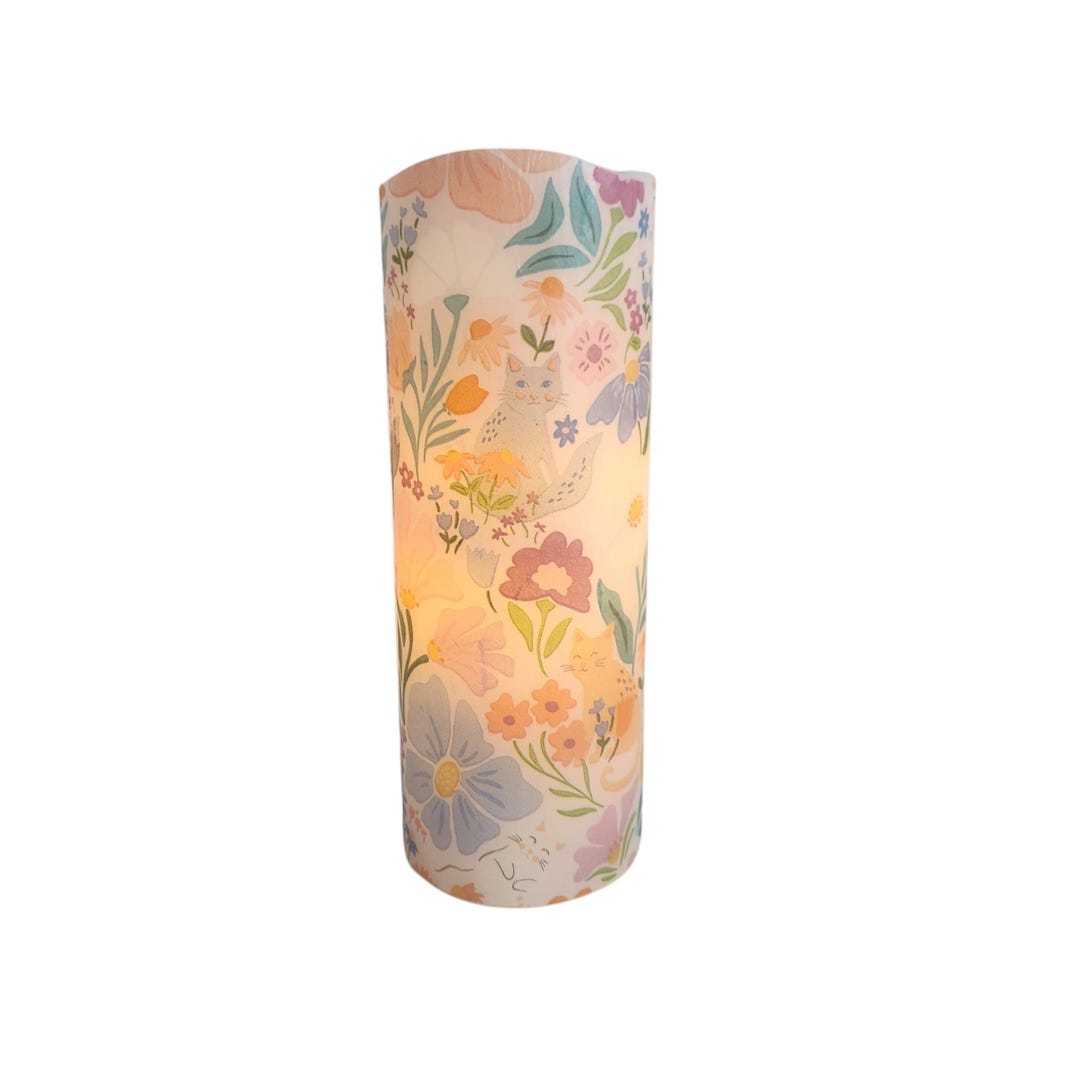 Playful Kittens LED Flameless Wax Pillar Candle - Etsy