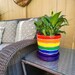 Rainbow Planter Flower Pot 8" Hand Painted - Etsy