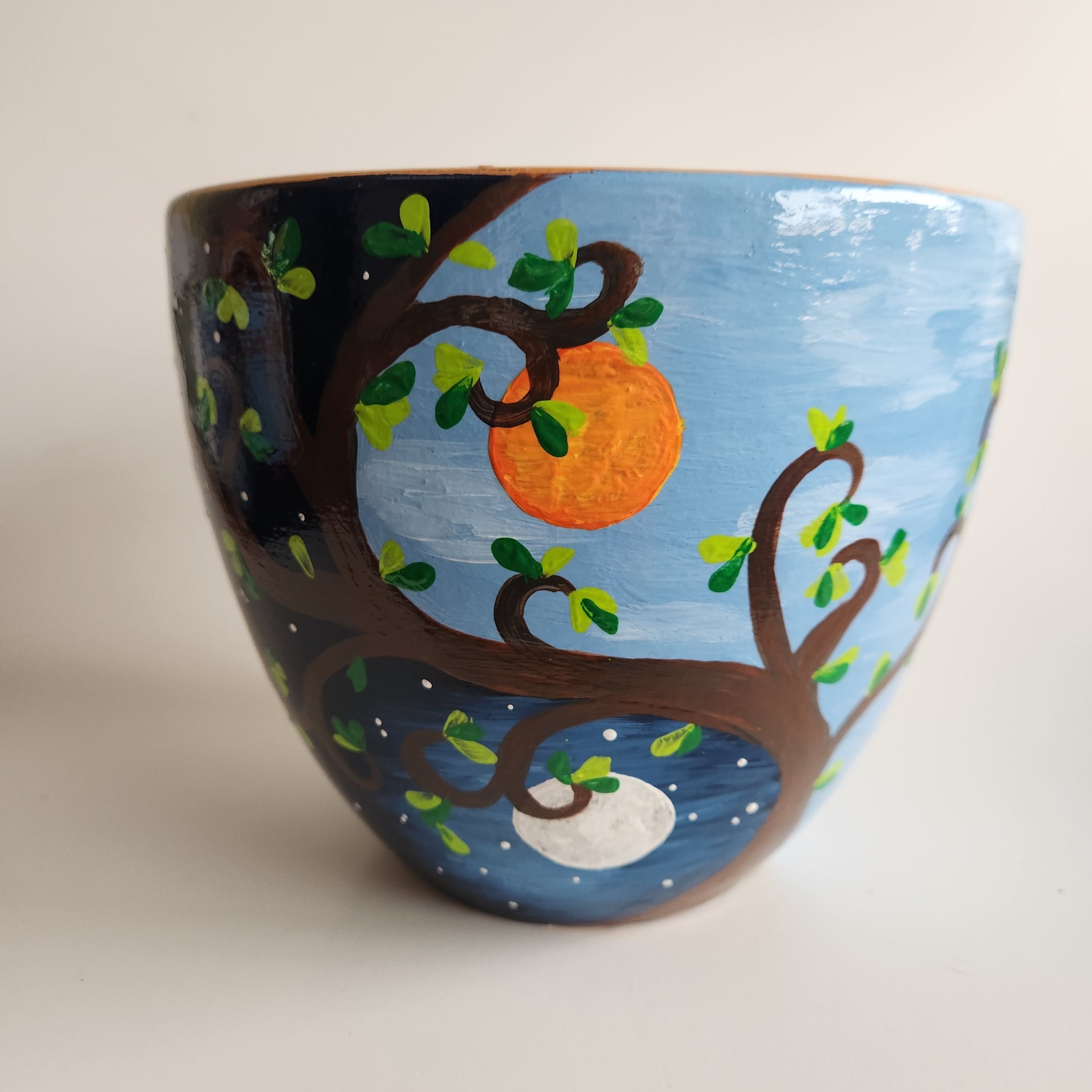 Yin Yang Tree of Life Flower Pot Planter 7.5 Hand - Etsy