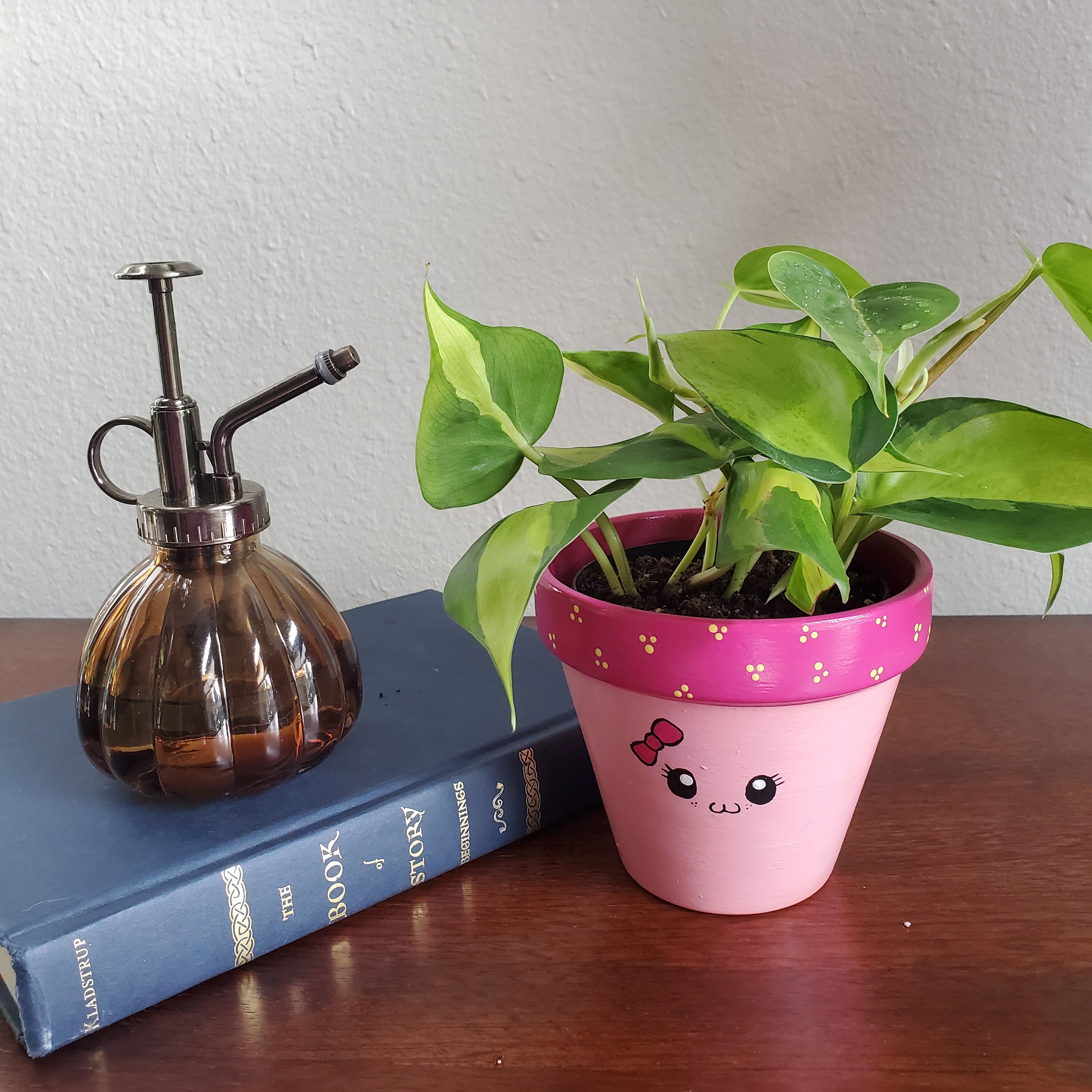 Hand Painted Pink Happy Face Flower Pot - Etsy