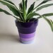 Purple Striped Flower Pot 4 Hand Painted Planter - Etsy