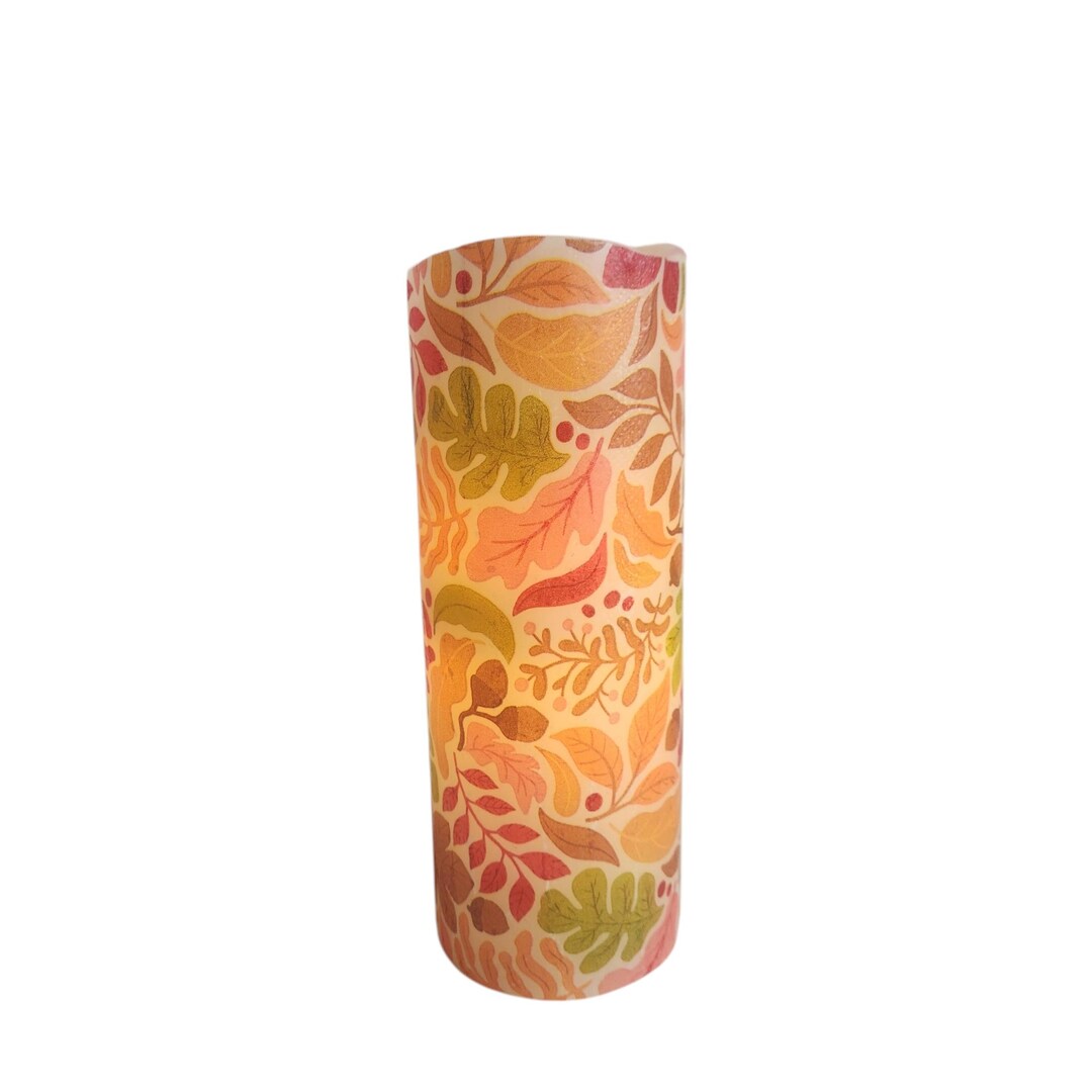 Fall Leaves Home Decor LED Flameless Wax Pillar Candle - Etsy