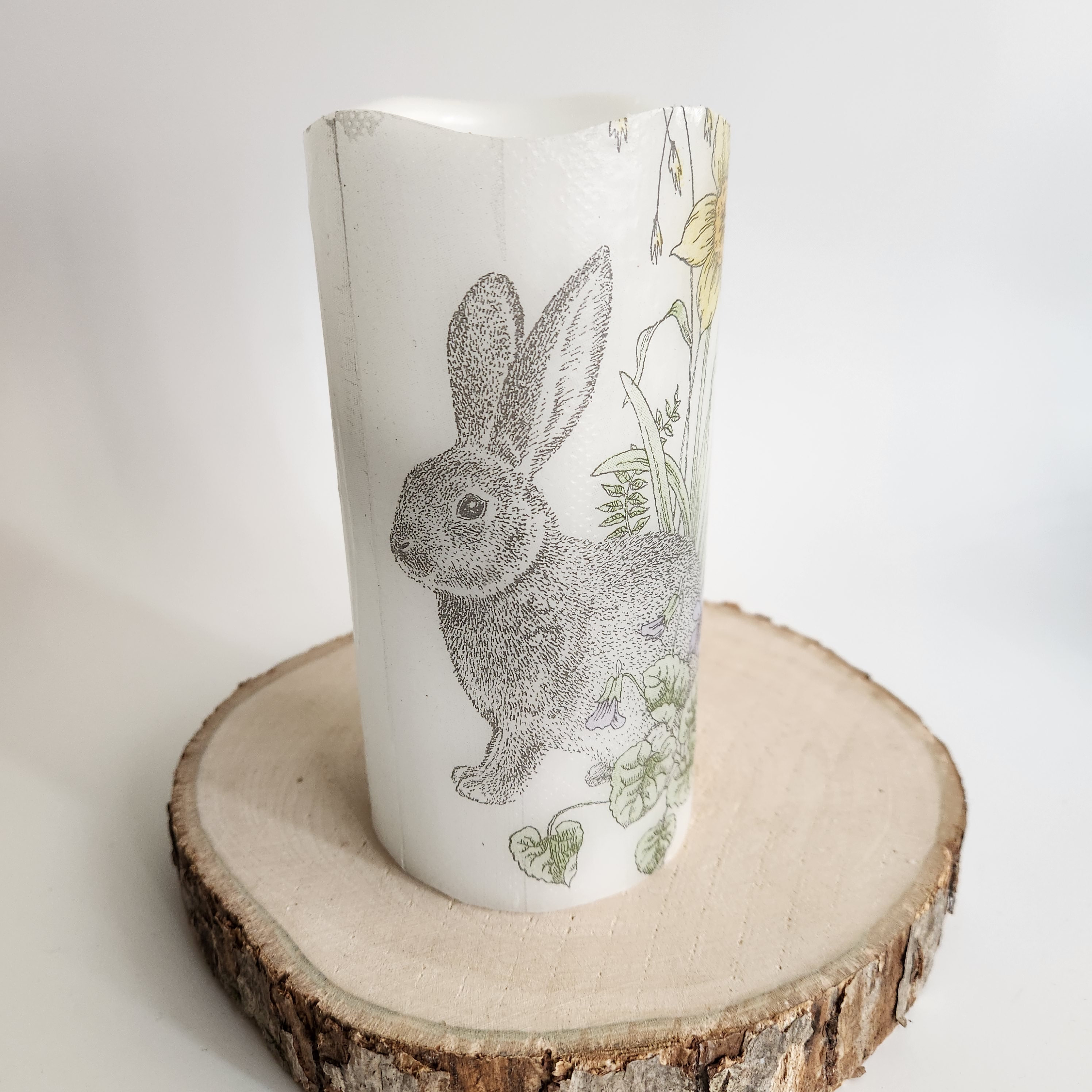 Easter Bunny LED Flameless Wax Pillar Candle - Etsy