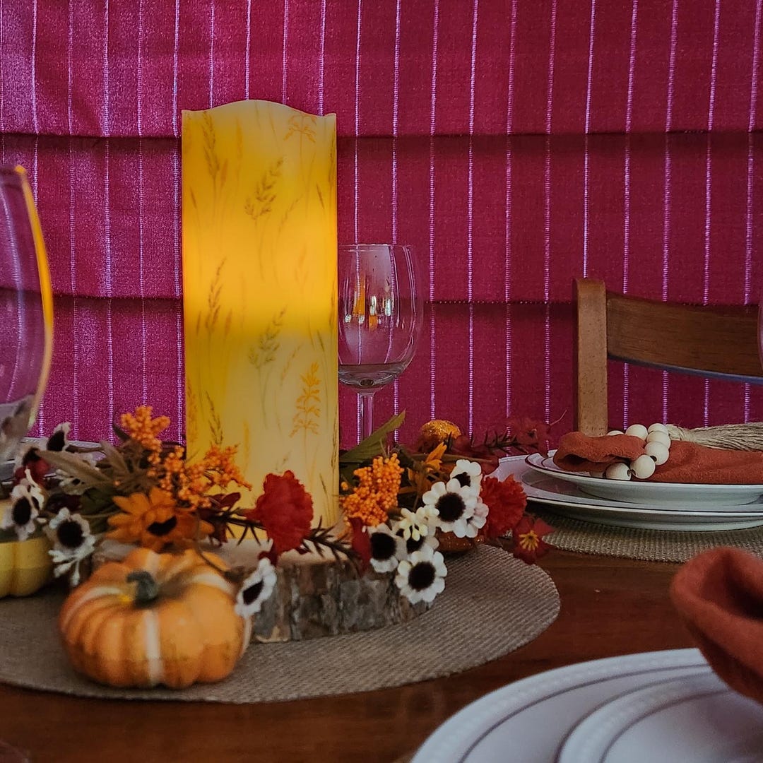 Fall Wheat LED Flameless Wax Pillar Candle - Etsy