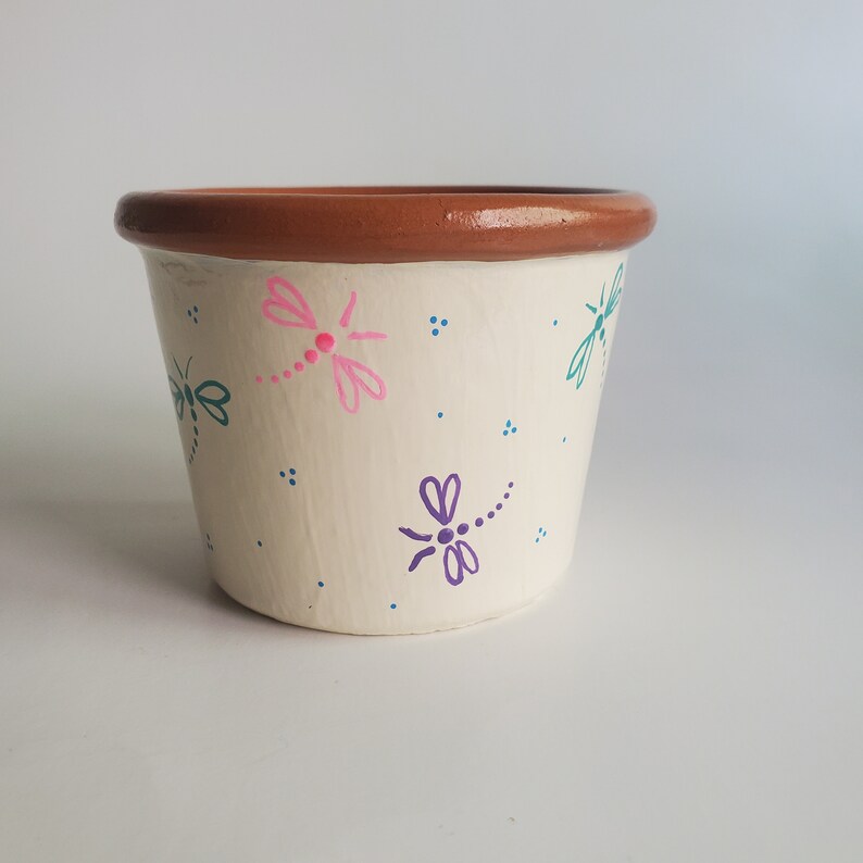 Colorful Dragonfly Planter Pot Hand Painted 3.5 Short - Etsy