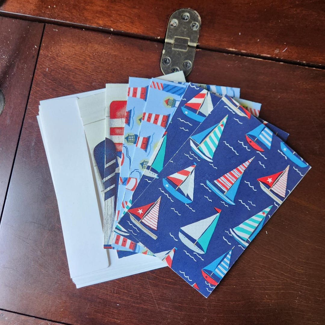 Nautical Blank Greeting Card Note Card Set of 6 - Etsy