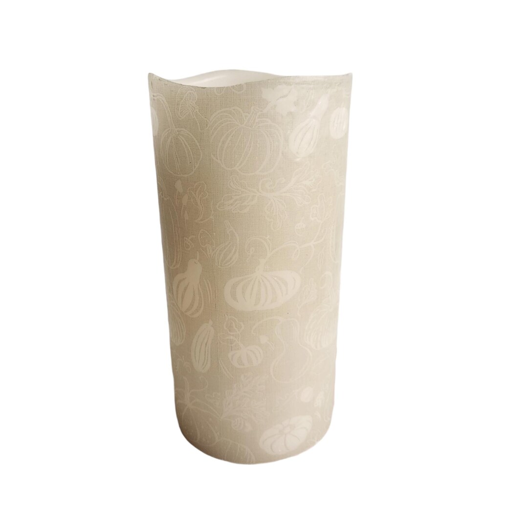 Pumpkin and Gourd Harvest LED Flameless Wax Pillar Candle - Etsy