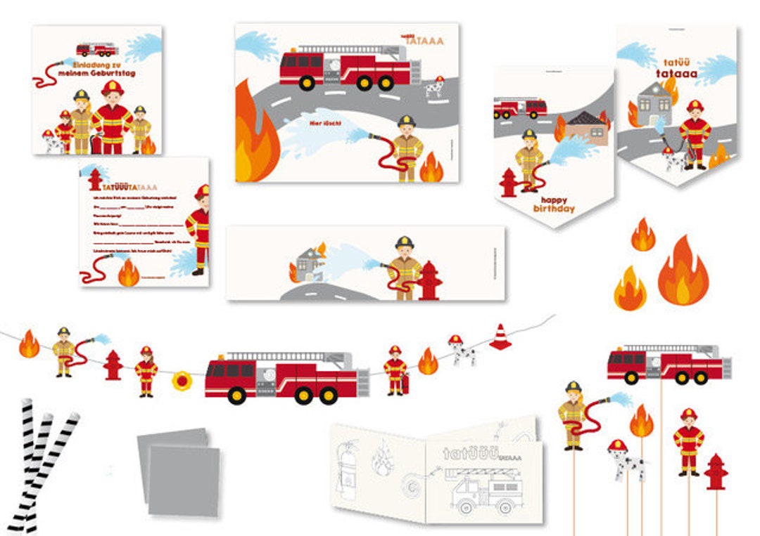 Fire Department Party Box Decoration Birthday Children's Birthday ...