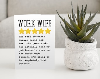 Best Work Wife Card, Card for Wife, Gift for Wife, Thank You Co Worker ...