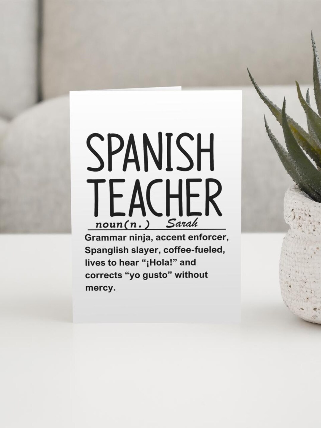Spanish Teacher Card, Teacher Gift Idea, Gracias Teacher Gift, Gift for ...