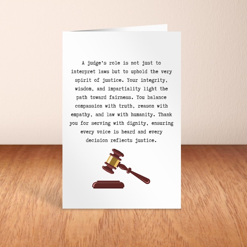 Judge Appreciation Digital Card, Thank You Ecard for Lawyers or Judges ...