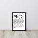 Phd Gift, Grad Framed Poster, Custom Degree, Phd Decor, Doctor Gift ...
