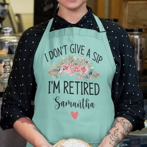 Custom Retirement Apron: Personalized Cooking Gift With Pockets - Etsy