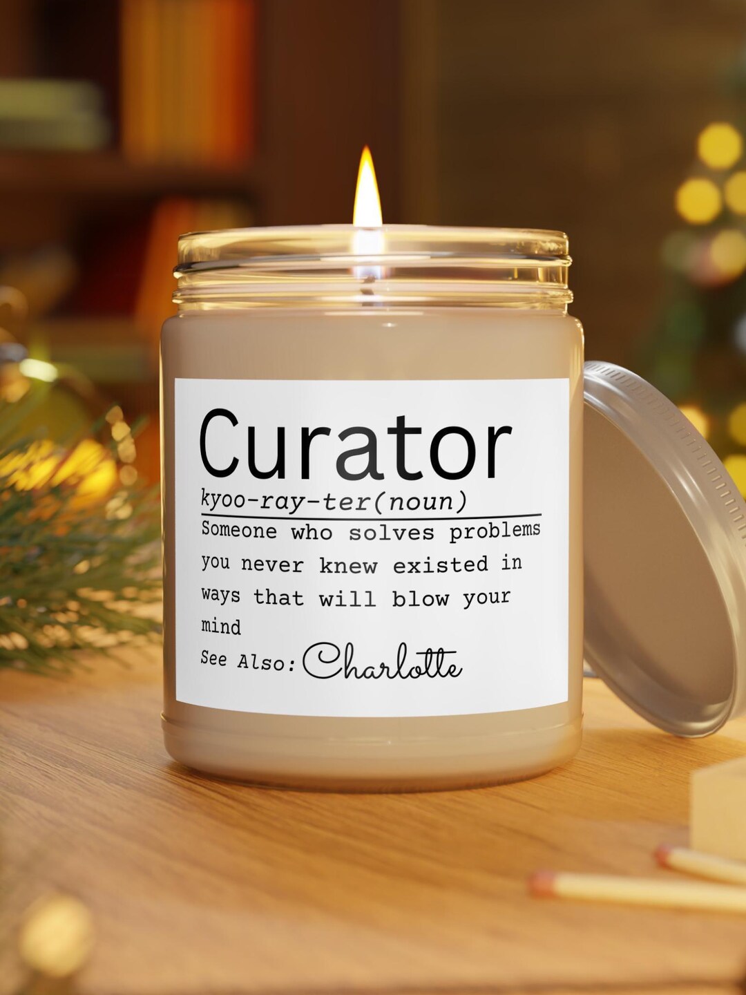 Curator Definition Label Candle | Soy Jar Candle 9oz - Etsy