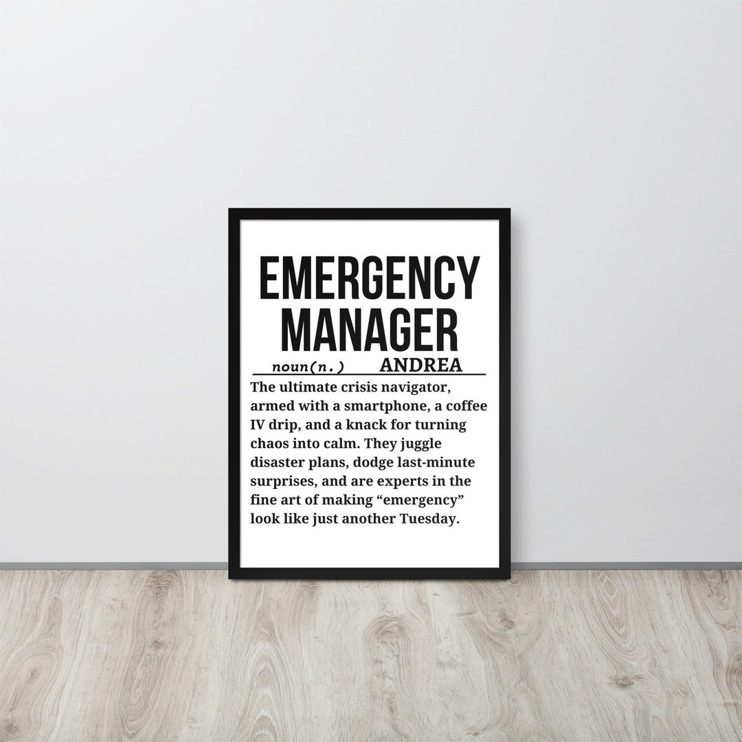 Emergency Manager Framed Poster, Disaster Preparedness, Safety ...