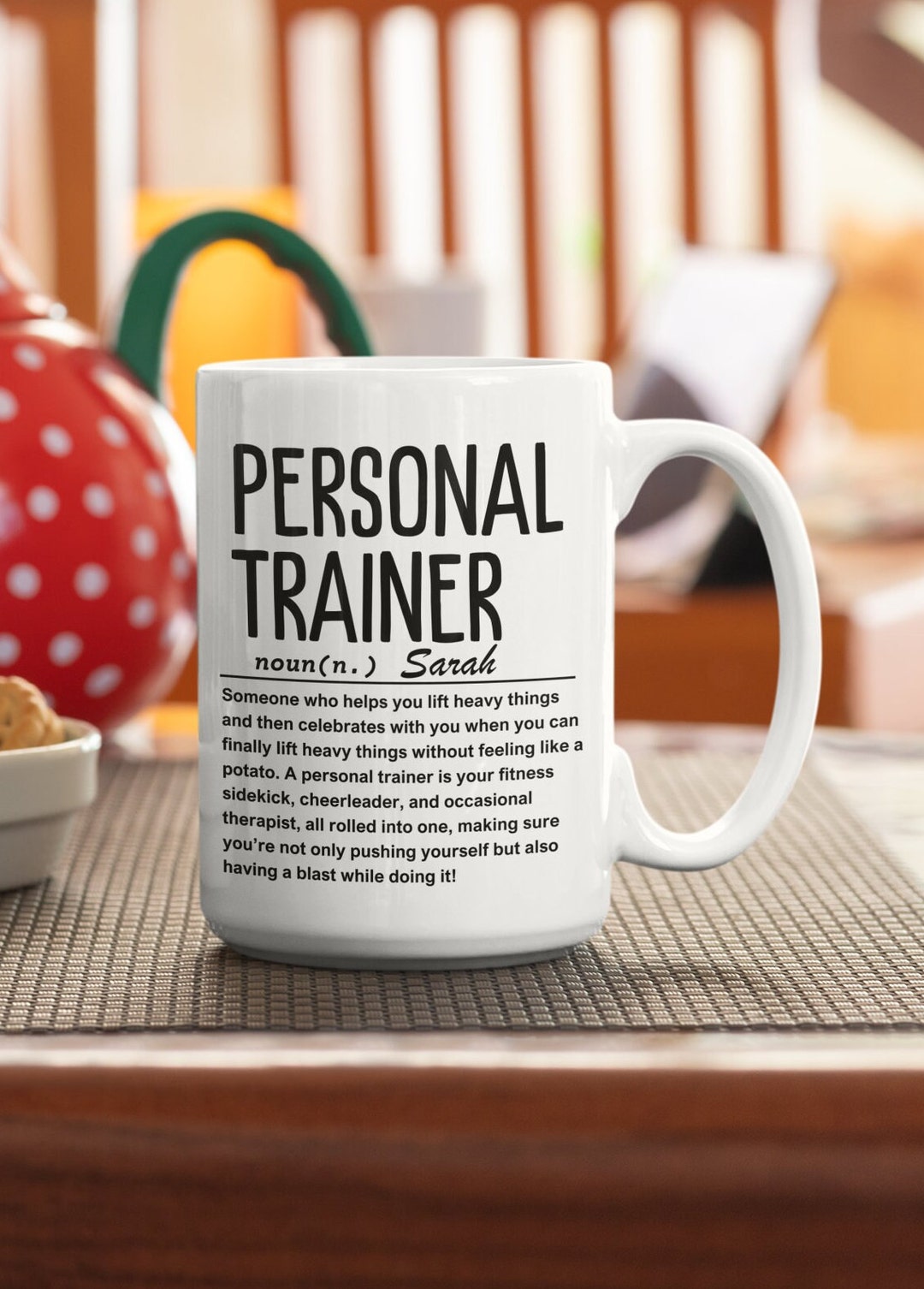 Custom Fitness Mug, Personal Trainer Gift, Workout Coffee Mug, Gym ...