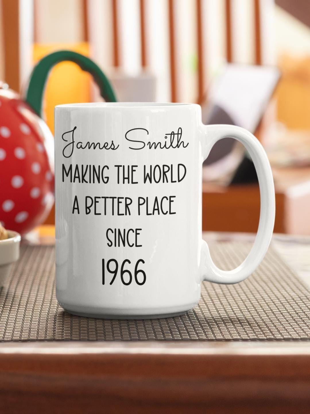 Personalized 60th Birthday Mug, Custom Name Coffee Cup for Sixty Year ...