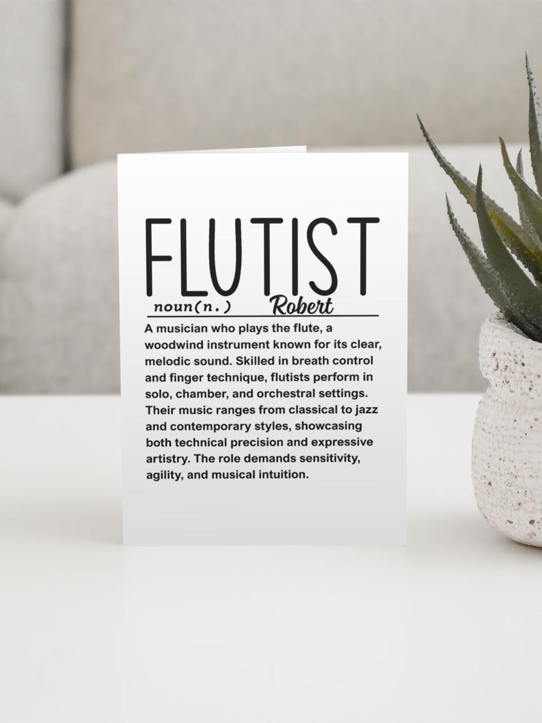 Flutist Card, Flute Player Card, Custom Flute Card, Funny Flute Card - Etsy
