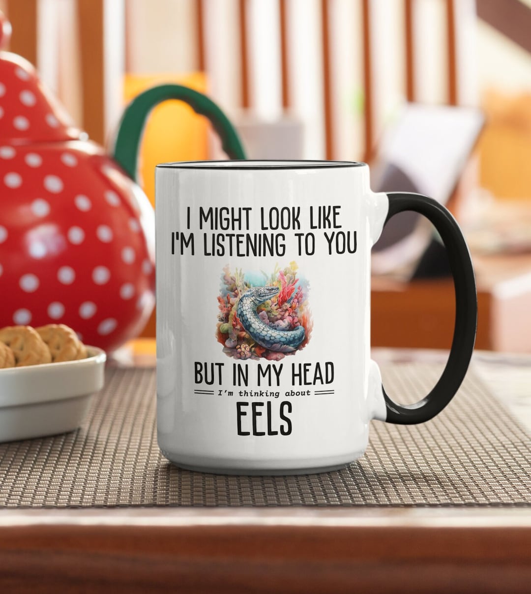 I Love Eels Mug | Cute Eel Gift Mug | Cute Eel Gift Idea | White Glossy ...