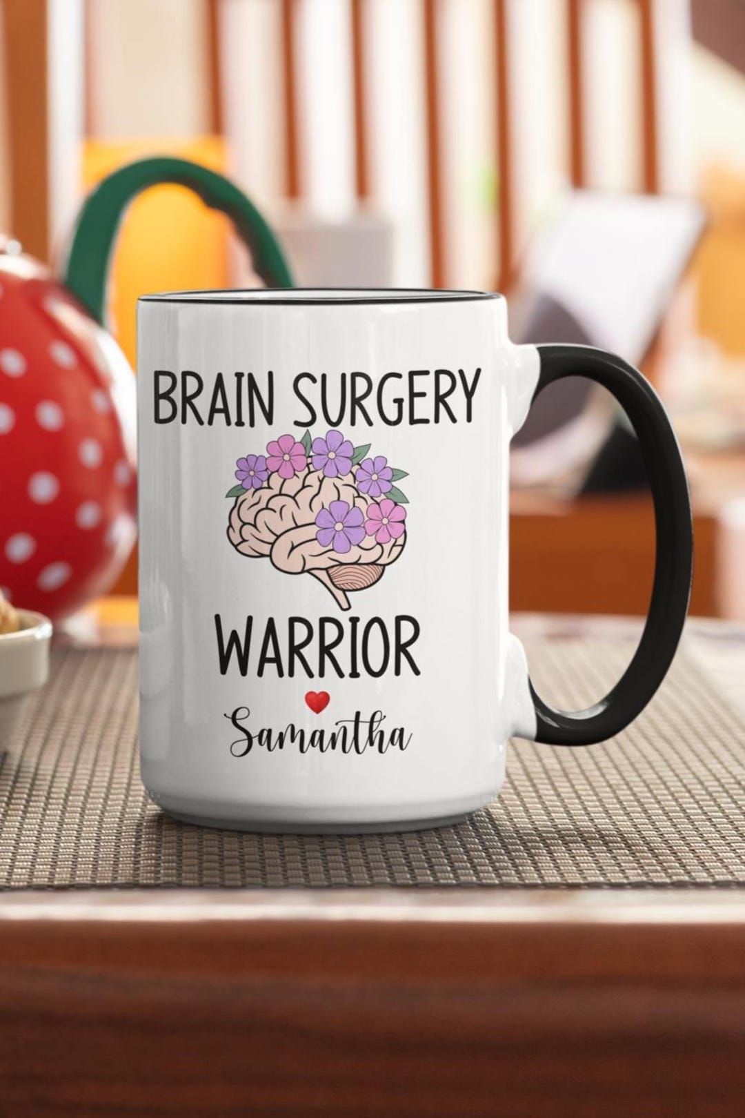 Brain Surgery Warrior Mug, Personalized Recovery Gift, Post Op Get Well ...