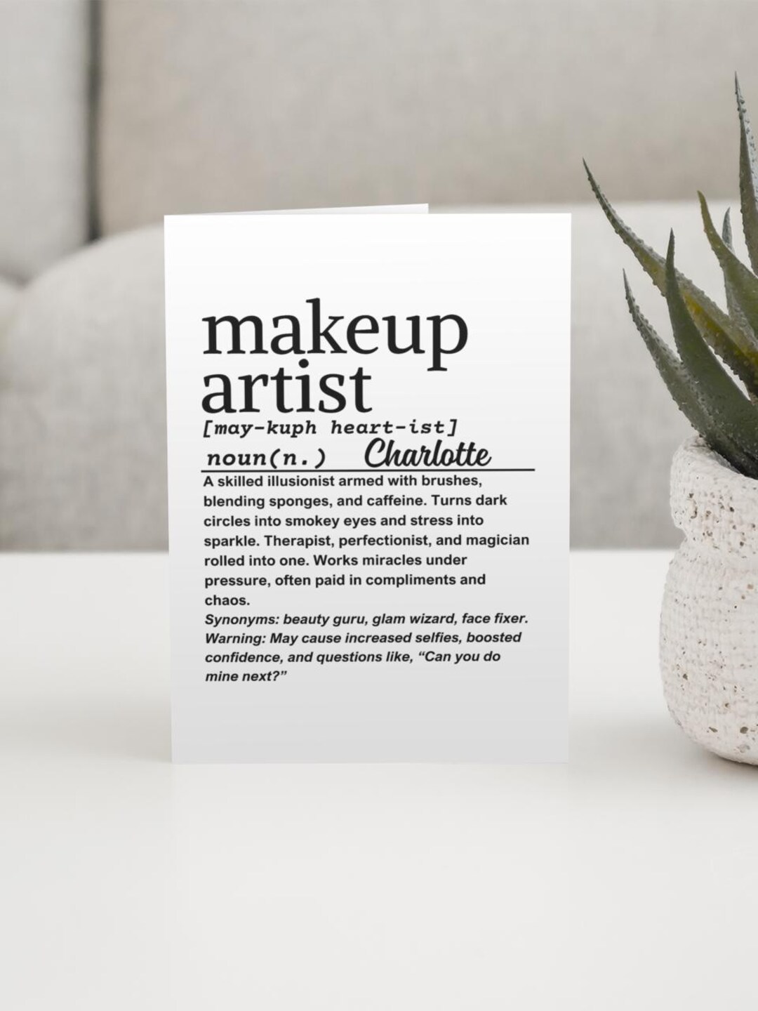 Makeup Artist Card, Mua Thank You Card, Beauty Boss Card, Glam Squad ...