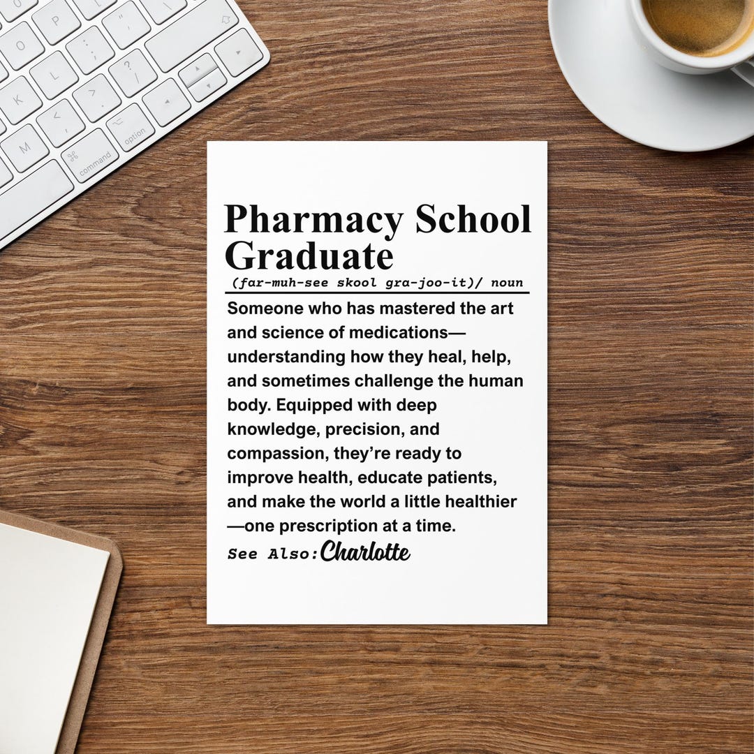 Pharmacy Grad Card, Rx School Card, Pharmacist Card - Etsy
