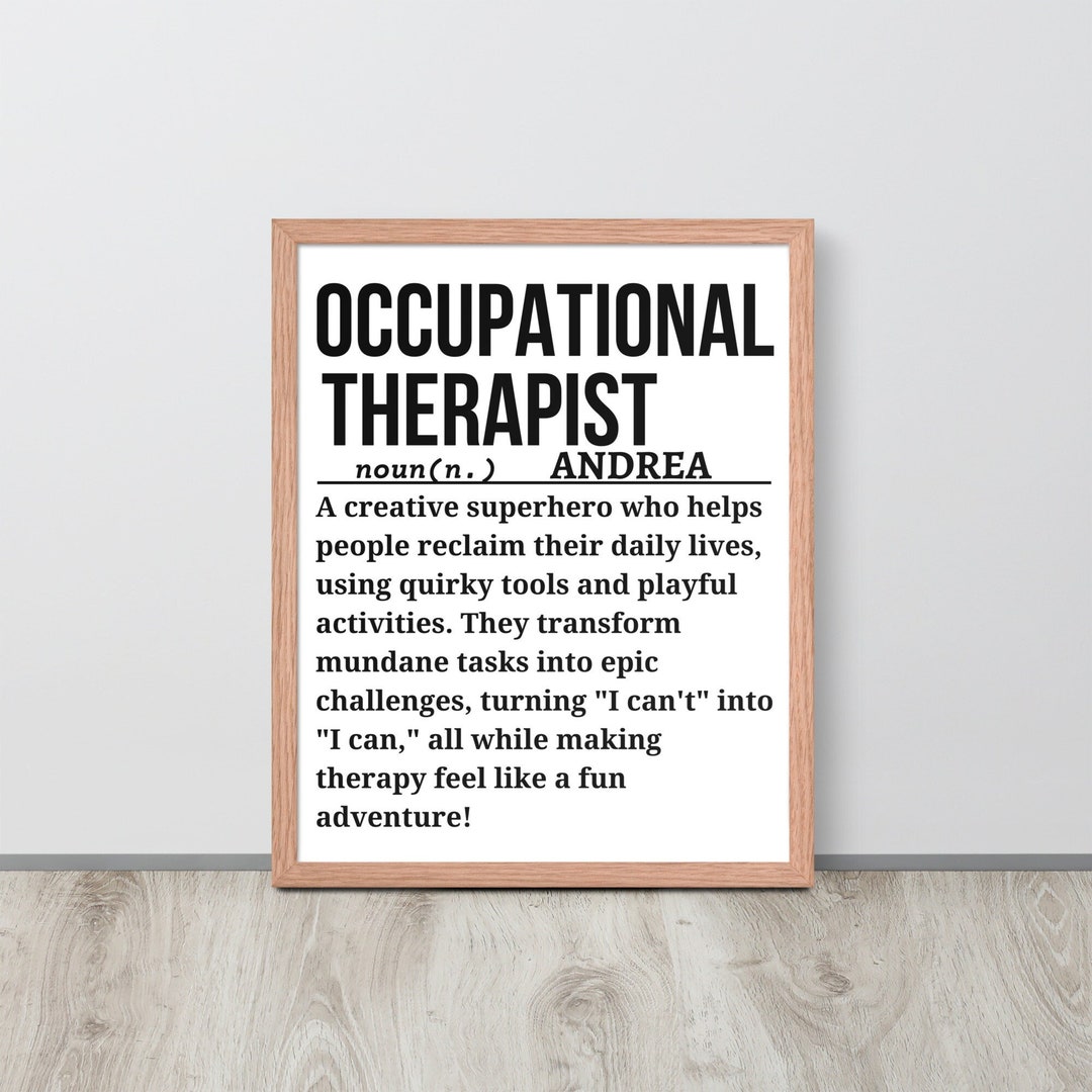 Occupational Therapy Framed Poster, OT Wall Art, Therapist Poster ...