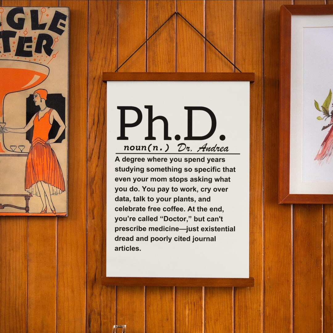 Phd Definition Art Print, Graduation Gift, Academic Wall Decor - Etsy