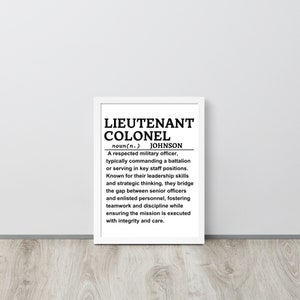 Lieutenant Colonel, Military Art, Framed Poster, Military Decor, Army ...