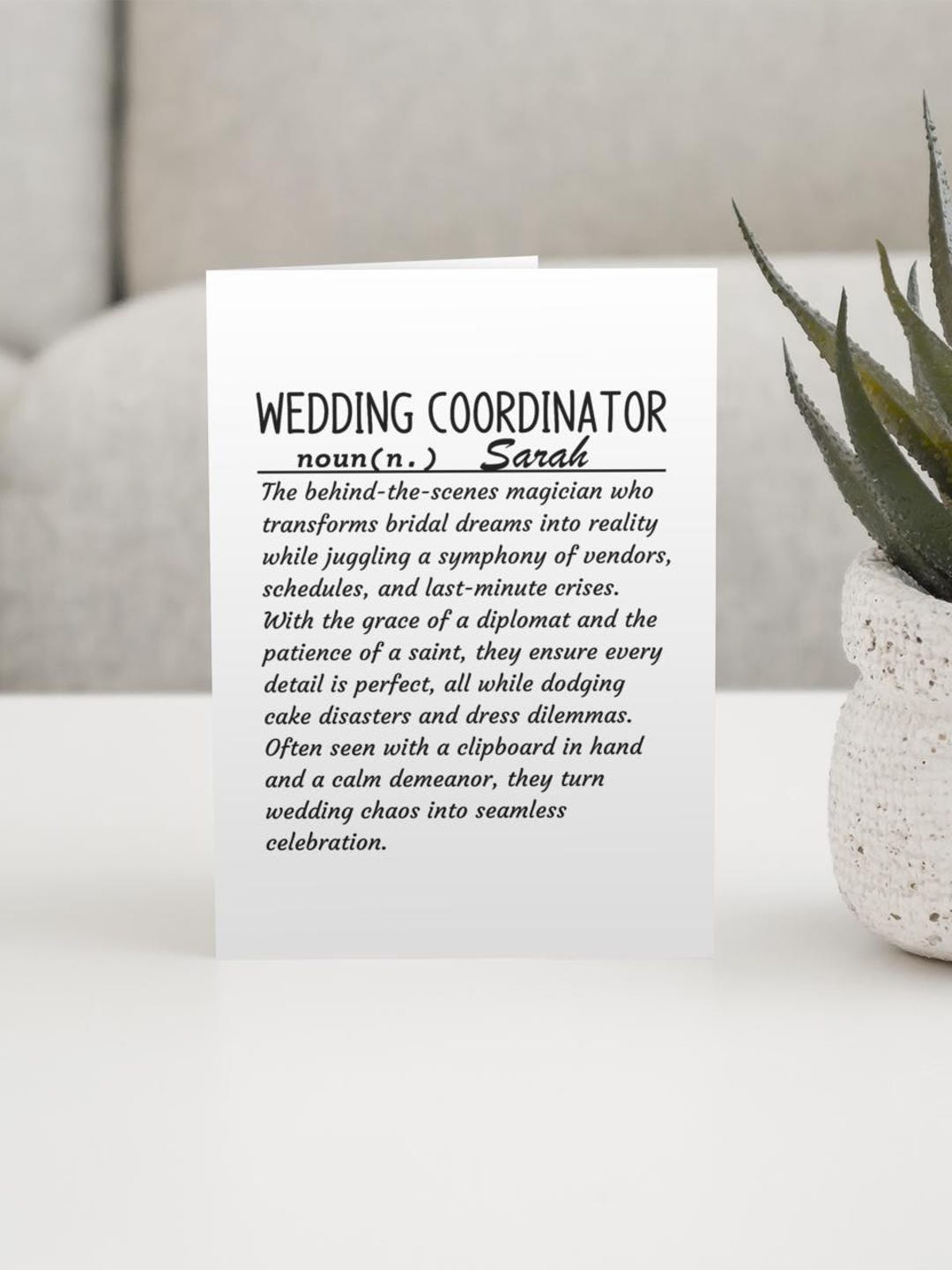 Wedding Planner Card, Digital Download, Coordinator Ecard, Wedding ...