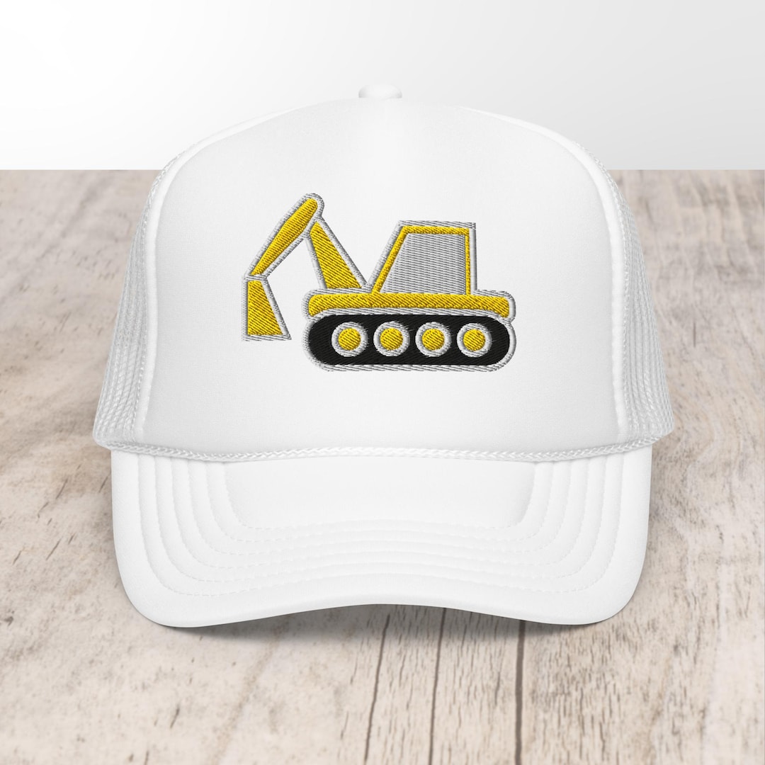 Excavator 3D Puff Embroidery Cap | Custom Construction Worker Hat - Etsy