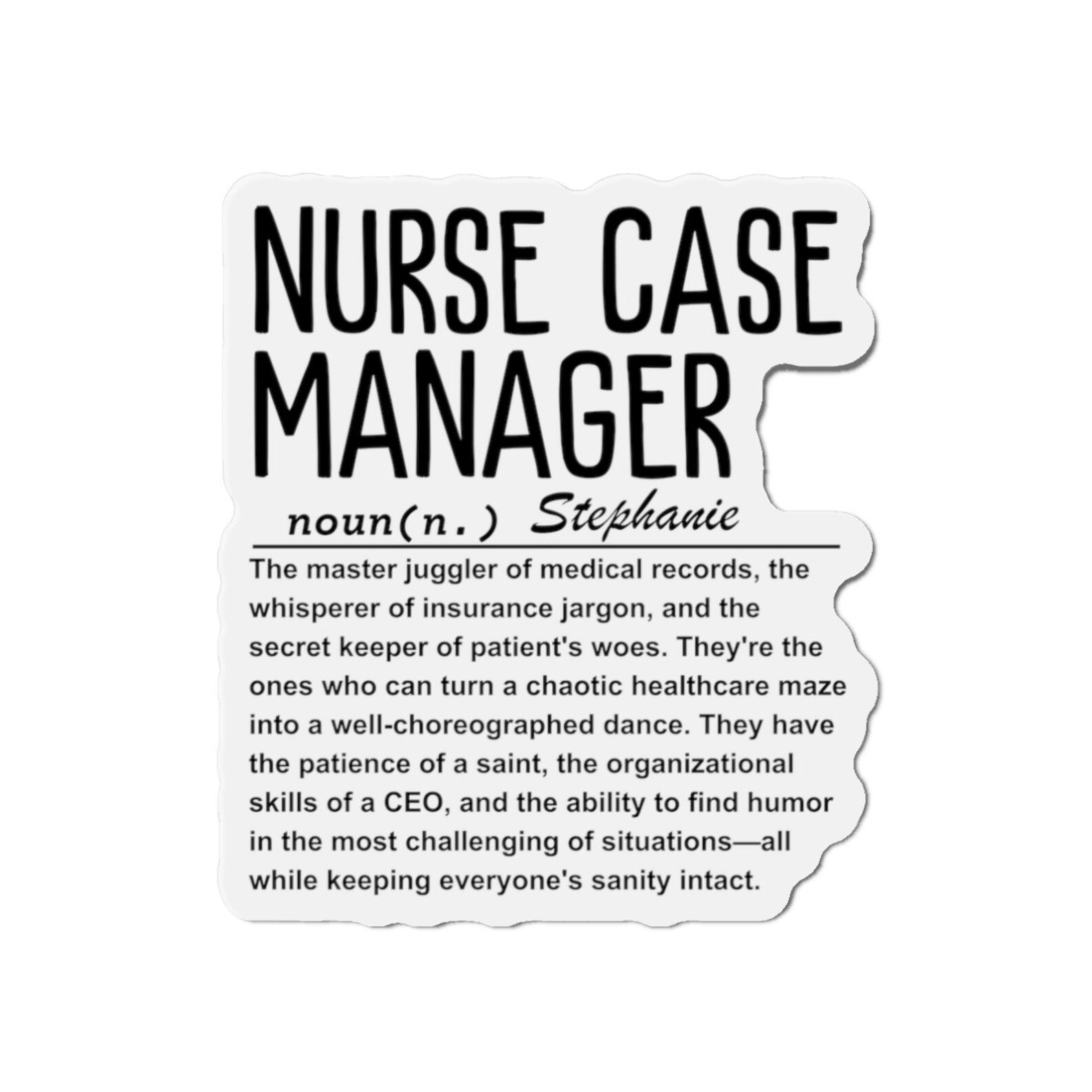 Nurse Sticker | Staff Appreciation | Funny Nurse Magnet | Case Manager ...
