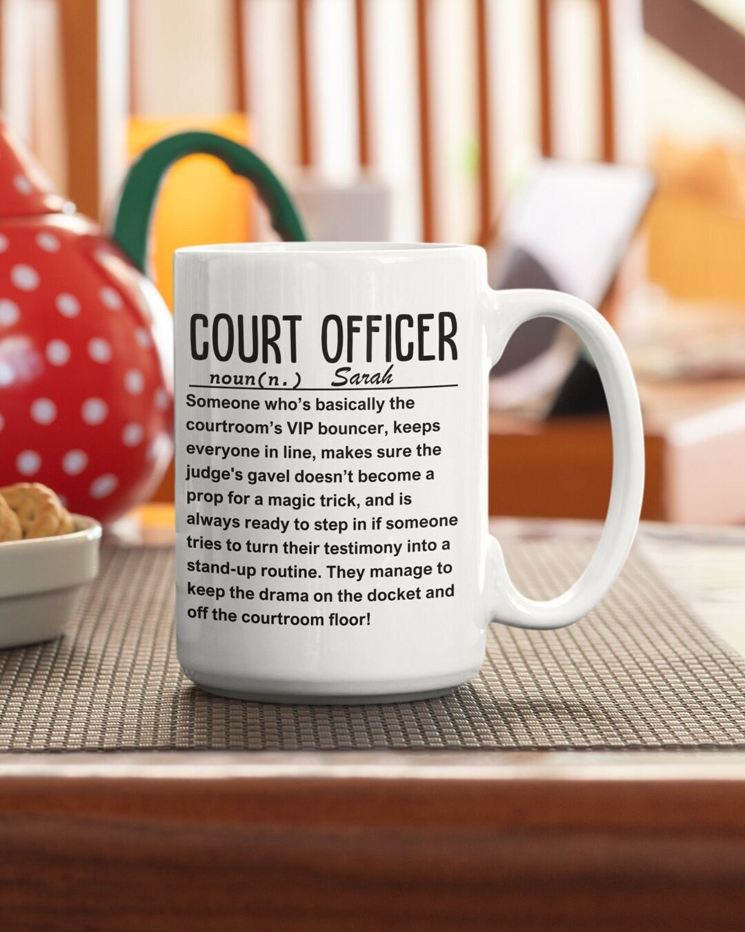Custom Court Officer Mug, Personalized Legal Gift, Courtroom Coffee Mug ...
