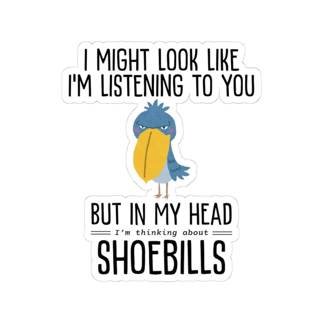 Humorous Shoebill Bird Stickers, Cute Animal Stickers for Laptops ...