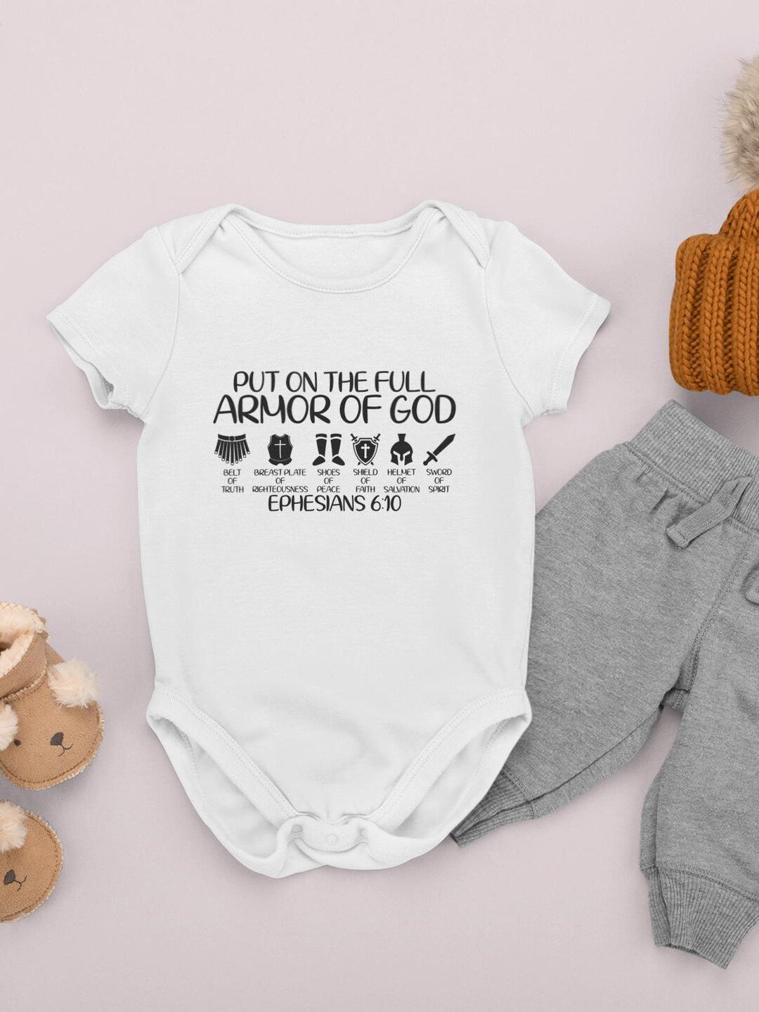 Armor of God Bodysuit, Baby Faith Outfit, Christian Baby Wear, Baby ...