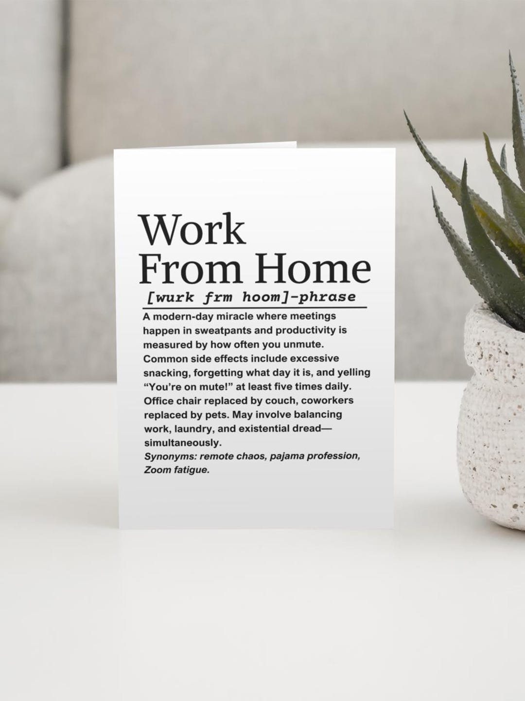 Work From Home Card, Remote Work Card, Funny Office Card, Office Humor ...