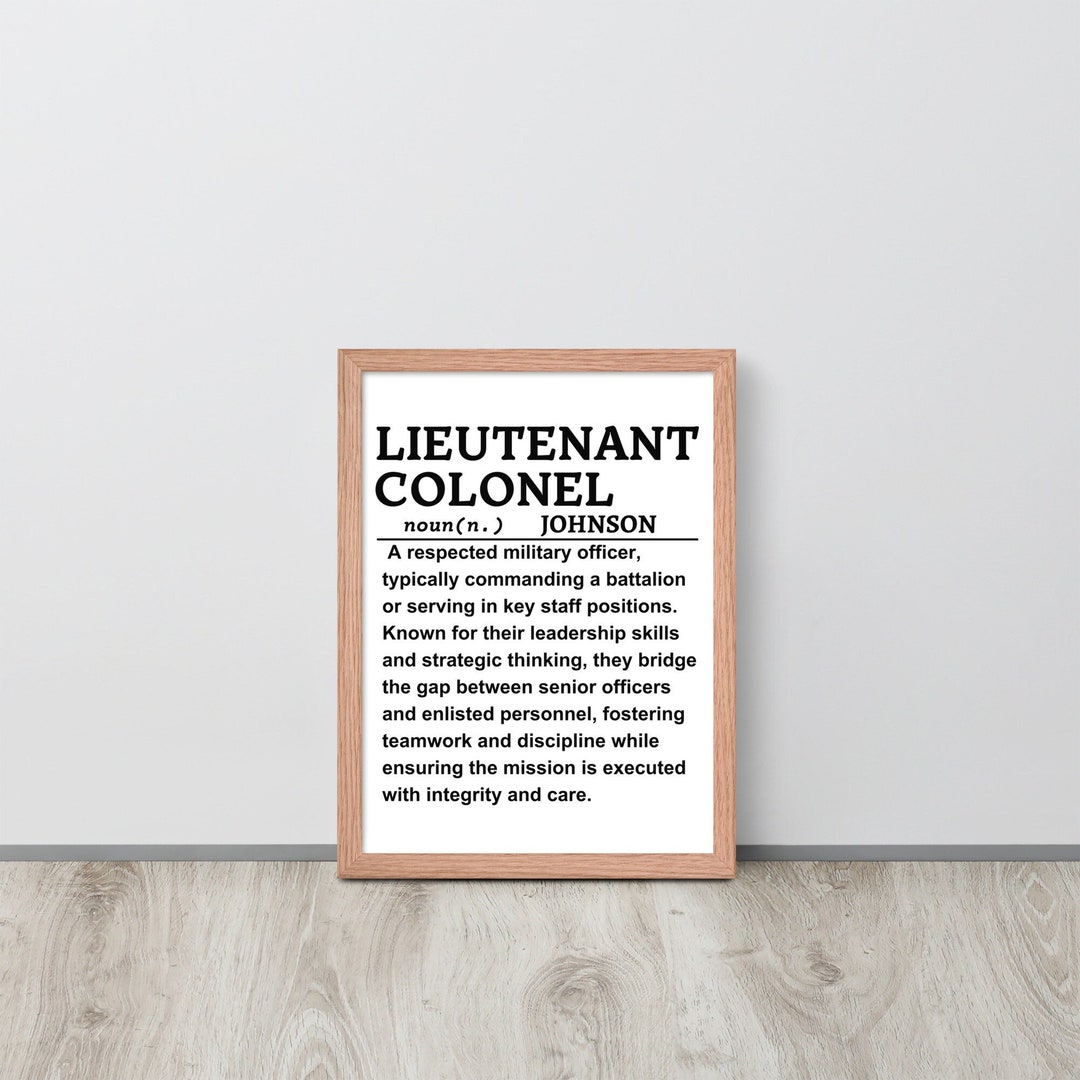 Lieutenant Colonel, Military Art, Framed Poster, Military Decor, Army ...