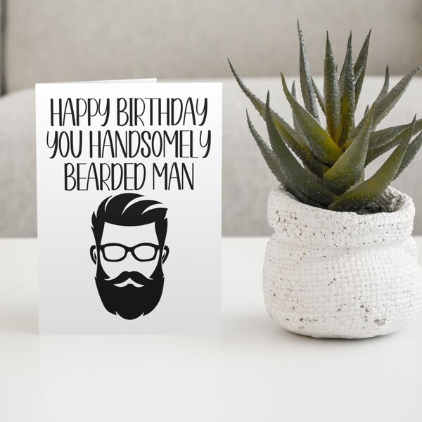 Beard Birthday Card - Etsy