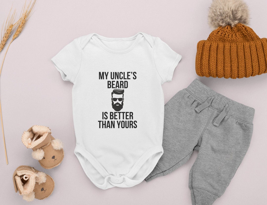 Uncle Beard Gift, Funny One Piece, Beard Humor, Quirky Baby Clothes ...