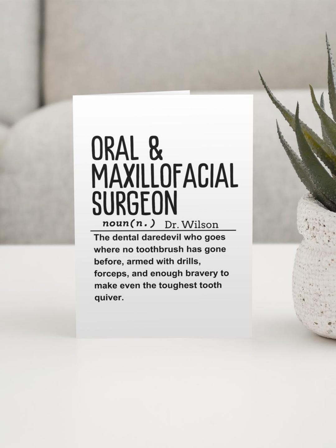 Oral Surgeon Card, Digital Download, Dental Surgeon Gift, Maxillofacial ...
