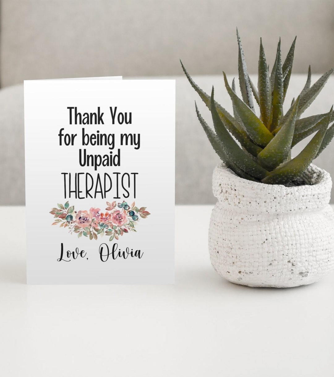 Physical Therapist Card Mental Health Card Thank You Card Therapist