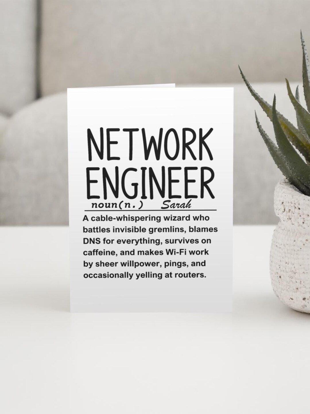 Network Engineer Card, IT Gift Idea, Tech Geek Gift, Computer Nerd Gift ...