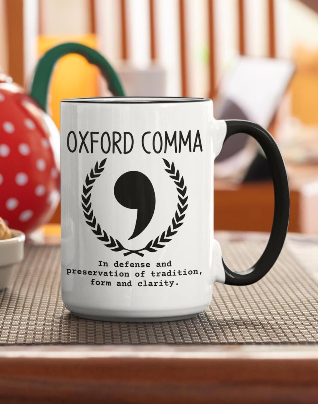Oxford Comma Mug, Grammar Mug, Punctuation Mug, Coffee Mug, Writer Gift ...