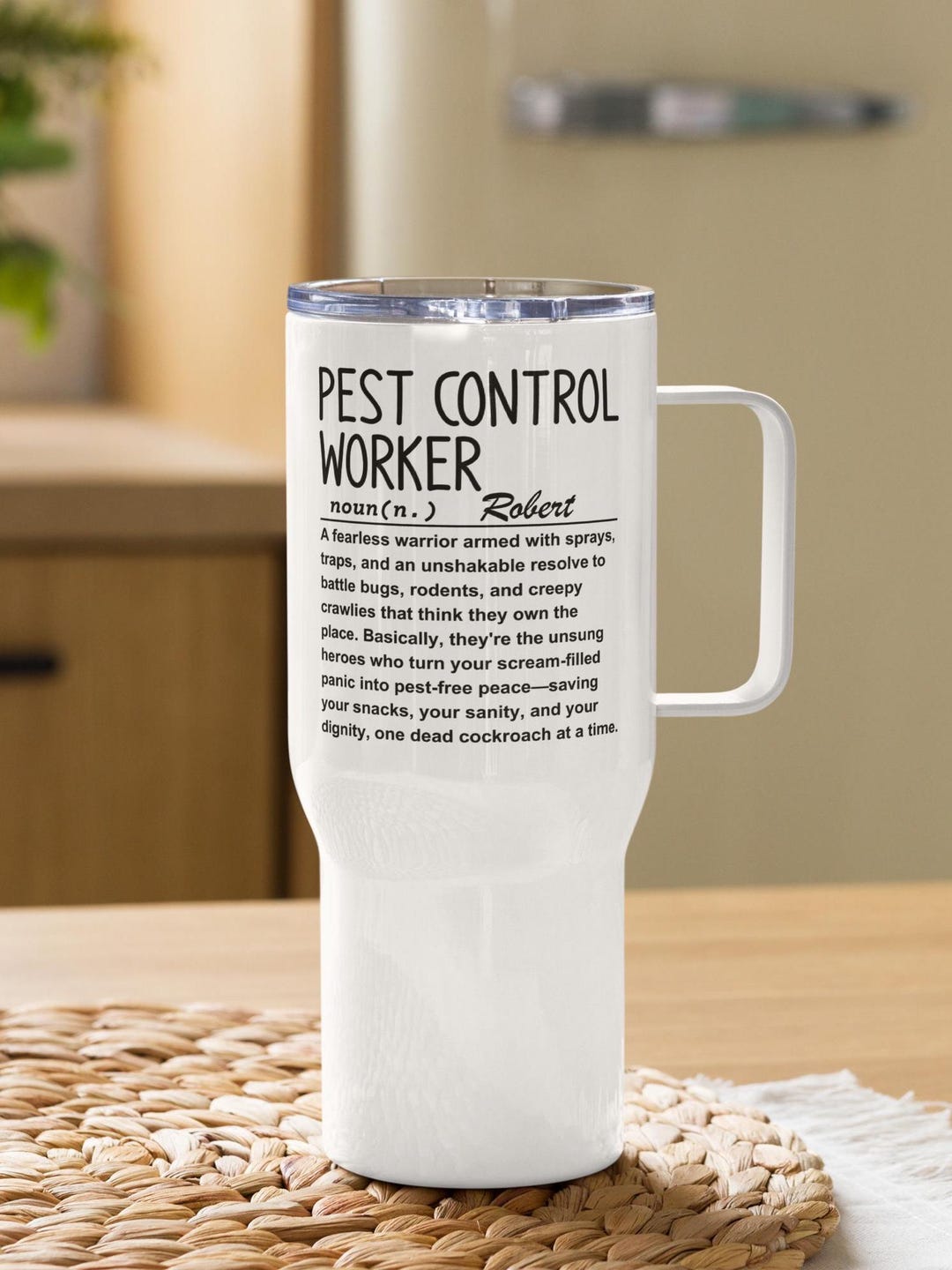 Custom Pest Control Worker Travel Mug 40oz, Personalized Work Mug for ...