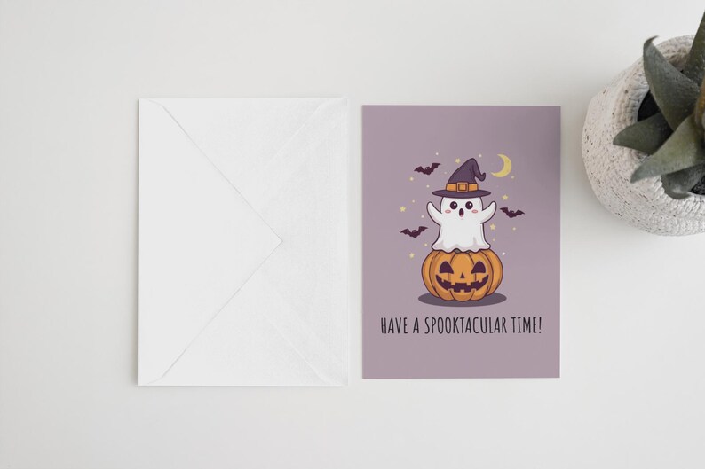 Have a Spooktacular Time Card, Printable Halloween Greeting, Digital ...