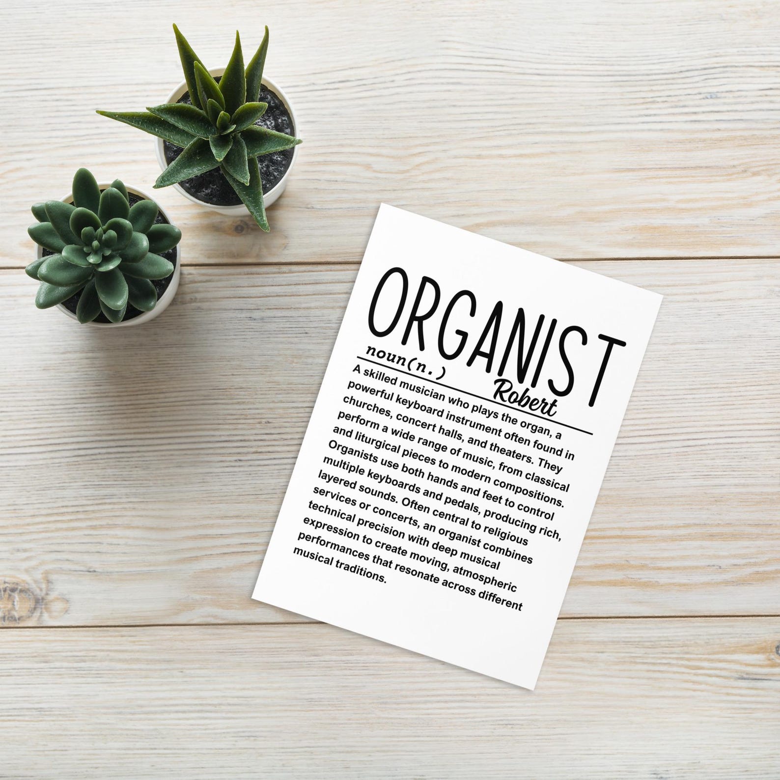 Organist Card, Organ Player Card, Custom Organ Card, Church Organ Card ...