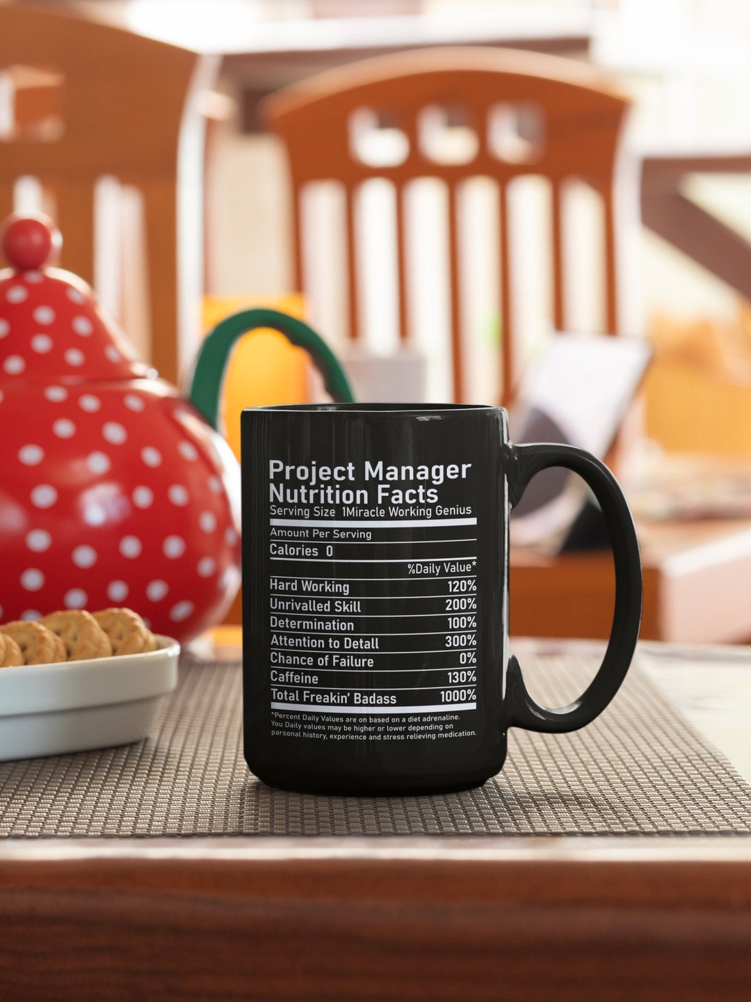 Project Manager Nutrition Facts Mug | Funny Office Gift - Etsy