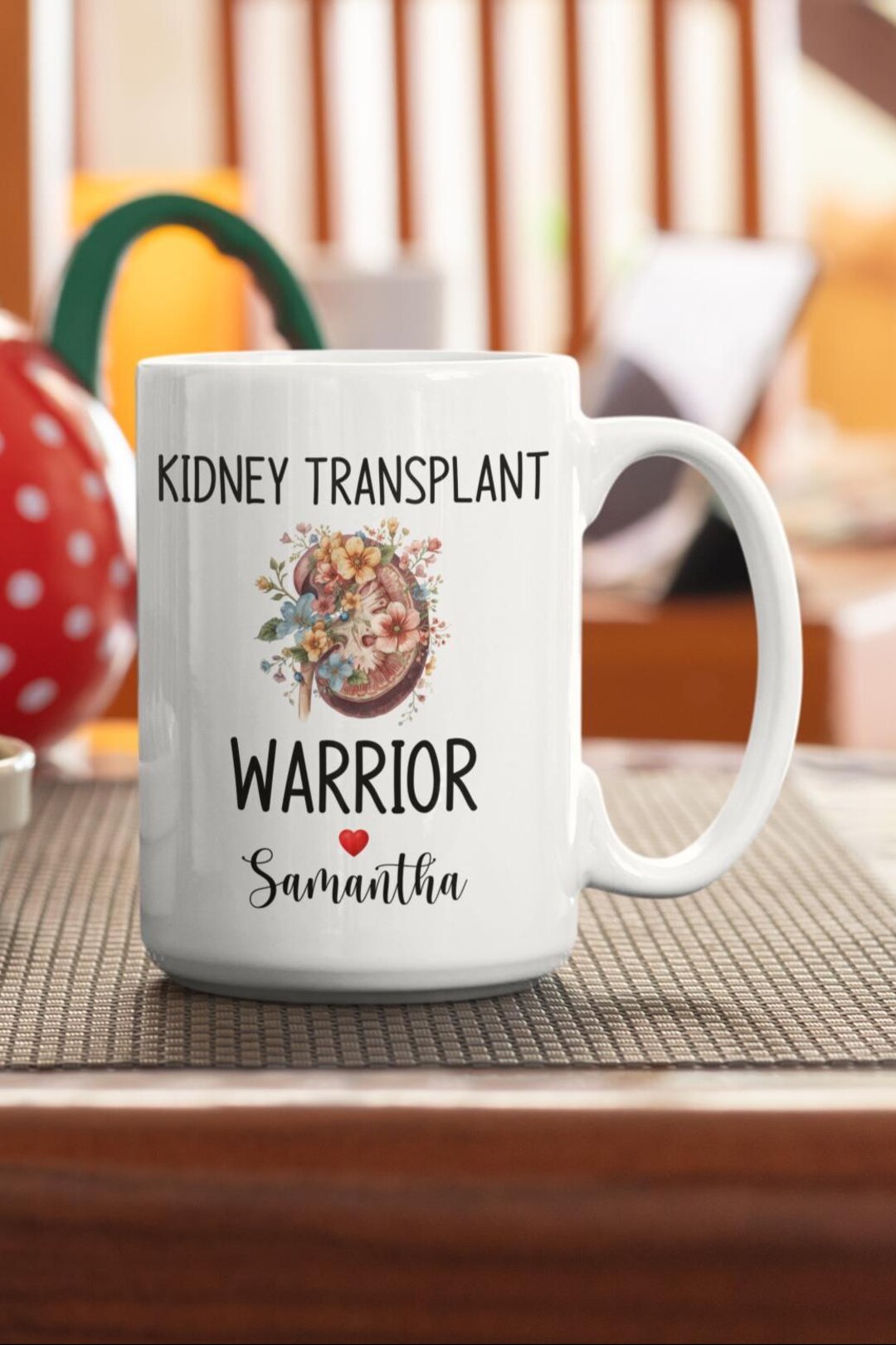 Kidney Transplant Warrior Mug, Organ Transplant Survivor Coffee Cup ...