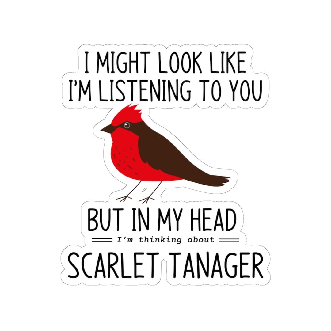 Scarlet Tanager, Tanager Bird, Red Bird Sticker, Bird Lover Gift, Vinyl ...
